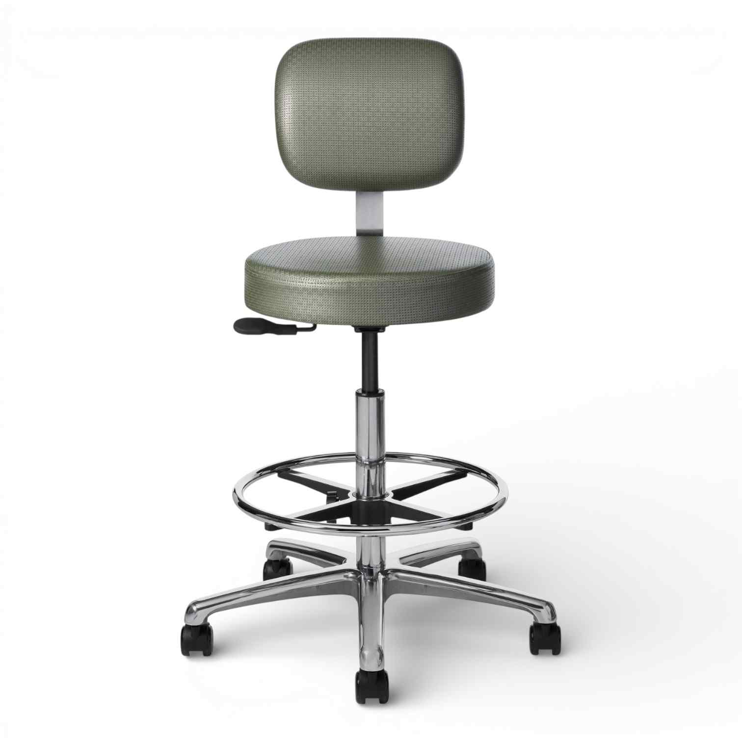 CL23 Office Master Exam Room Stool with Back Rest and Footring ...